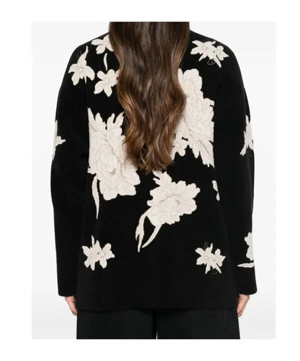 FORTE_FORTE Floral Printed V-neck Cardigan
