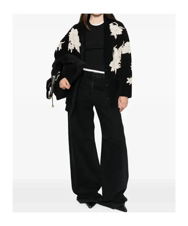 FORTE_FORTE Floral Printed V-neck Cardigan