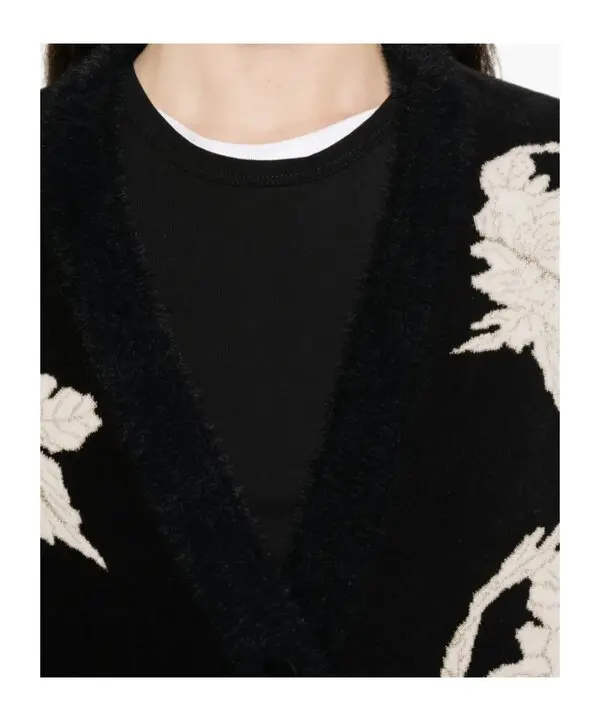 FORTE_FORTE Floral Printed V-neck Cardigan