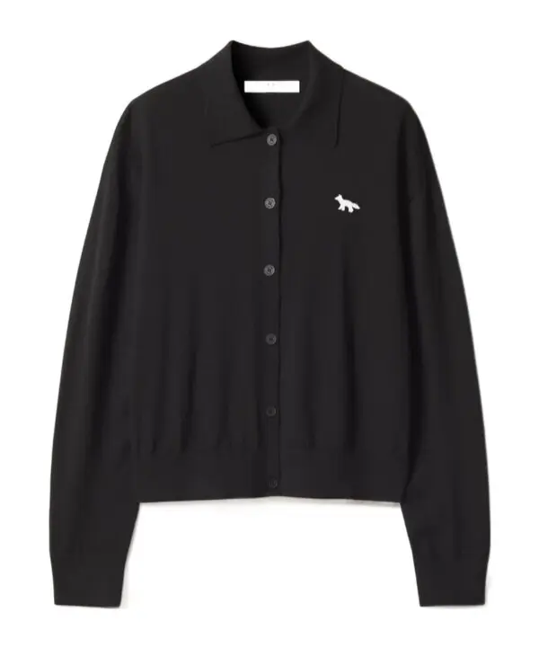 Maison Kitsuné Profile Fox Merino Relaxed Polo Cardigan
