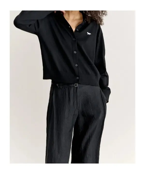 Maison Kitsuné Profile Fox Merino Relaxed Polo Cardigan