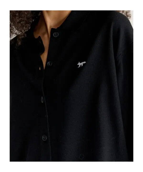 Maison Kitsuné Profile Fox Merino Relaxed Polo Cardigan