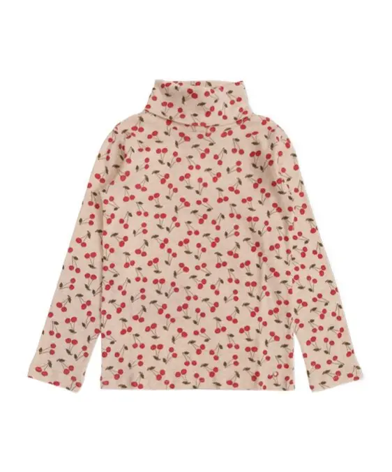 Bonpoint Long Sleeve High Neck Printed Top