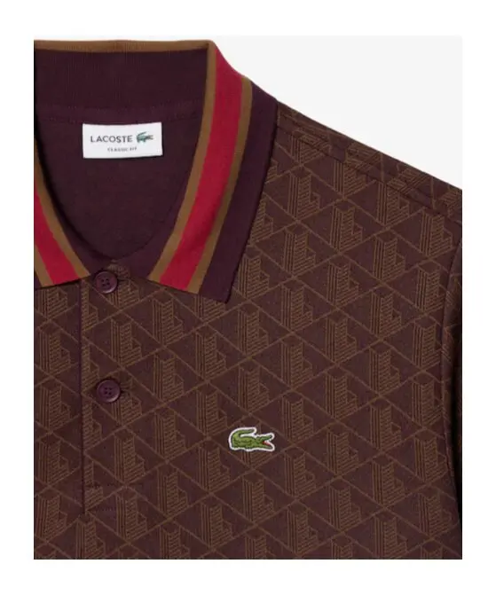 Lacoste Classic Fit Monogram Jacquard Polo Shirt