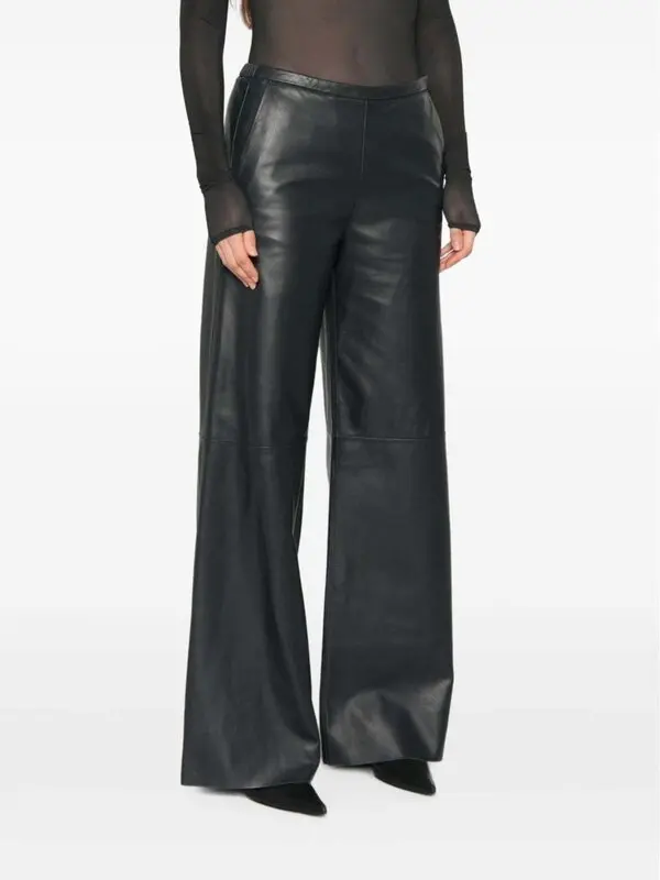 FORTE_FORTE Wide-leg Leather Trousers