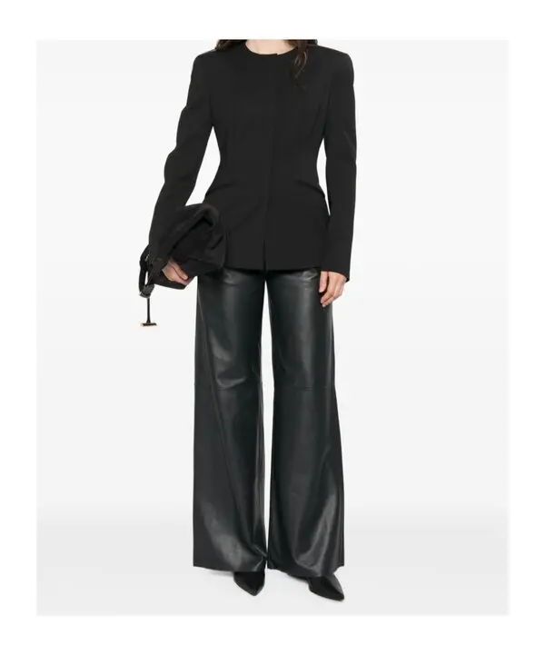 FORTE_FORTE Wide-leg Leather Trousers