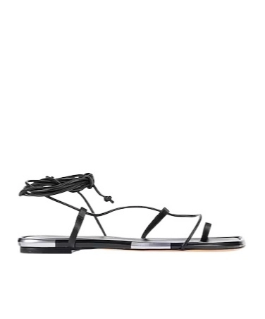 Isabel Marant Étoile Metallic Leather Ankle Tie Sandals - Black