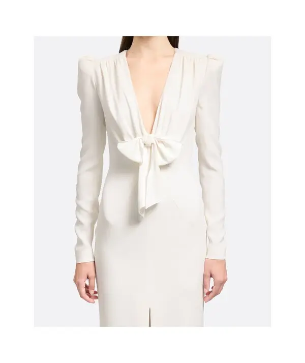 Alessandra Rich Bow-detail Puff-sleeve Dress