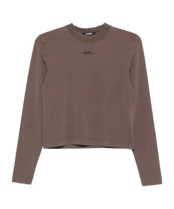 Jacquemus Long Sleeve Logo T-shirt - Brown