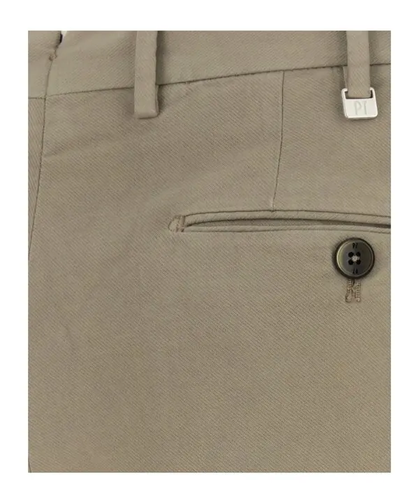 PT TORINO Dove Grey Stretch Cotton Blend Trouser