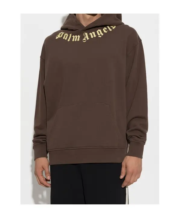 Palm Angels Long Sleeve Hooded Sweatshirt