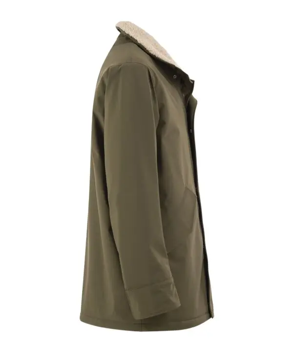 Herno Shearling Collar Long Sleeve Jacket
