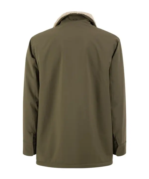 Herno Shearling Collar Long Sleeve Jacket