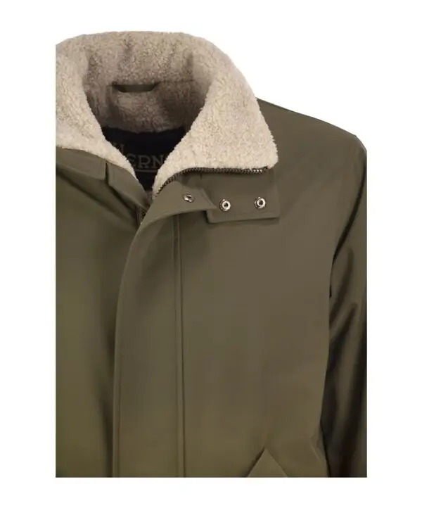 Herno Shearling Collar Long Sleeve Jacket