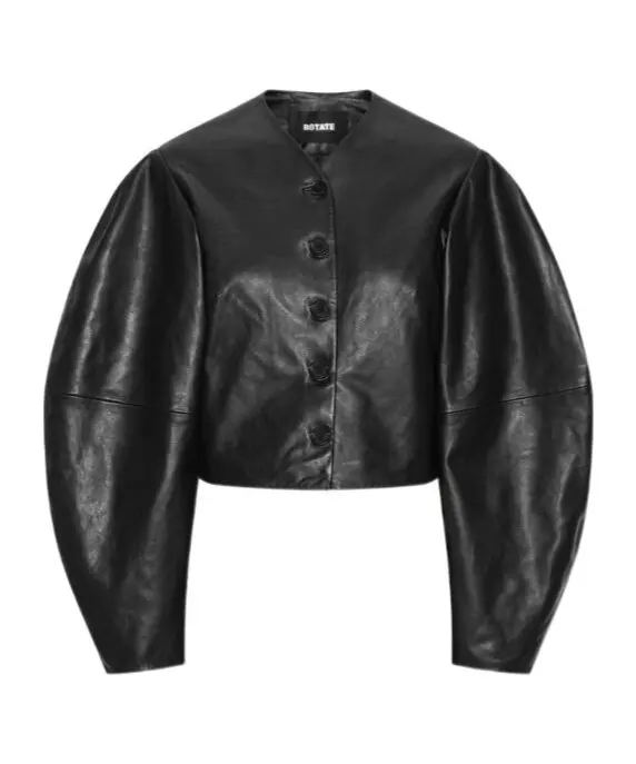 ROTATE BY BIRGER CHRISTENSEN Leather Jacket - Black