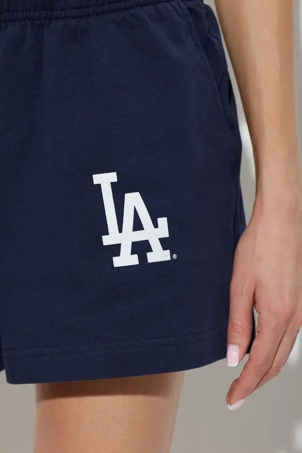 SPORTY  RICH Sporty & Rich Elastic Waist Shorts With Logo