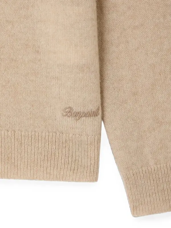 Bonpoint Long Sleeve Knit Top With Teddy Bear Motif