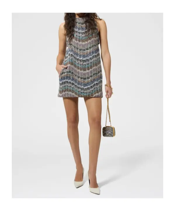 Missoni Sequined Chevron Knit Mini Dress - Multi-color