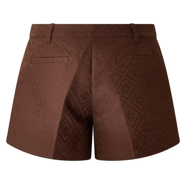 Casablanca Belt Loop Shorts With Geometric Pattern - Chocolate