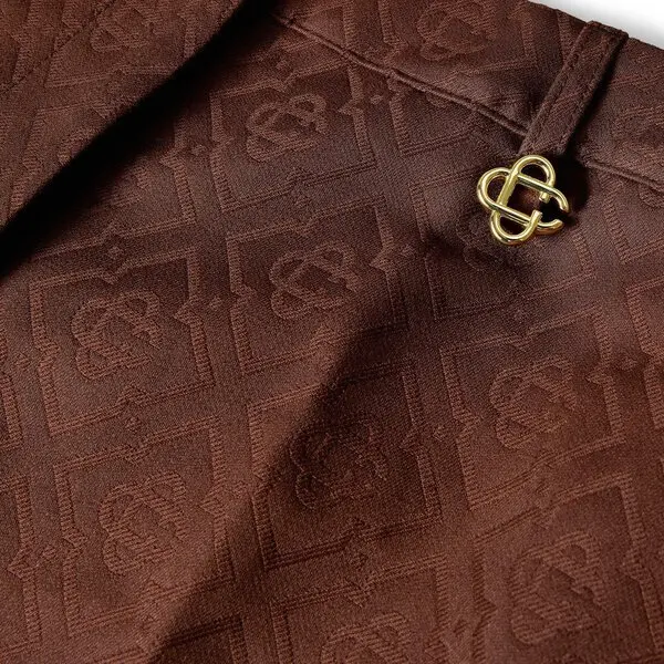 Casablanca Belt Loop Shorts With Geometric Pattern - Chocolate