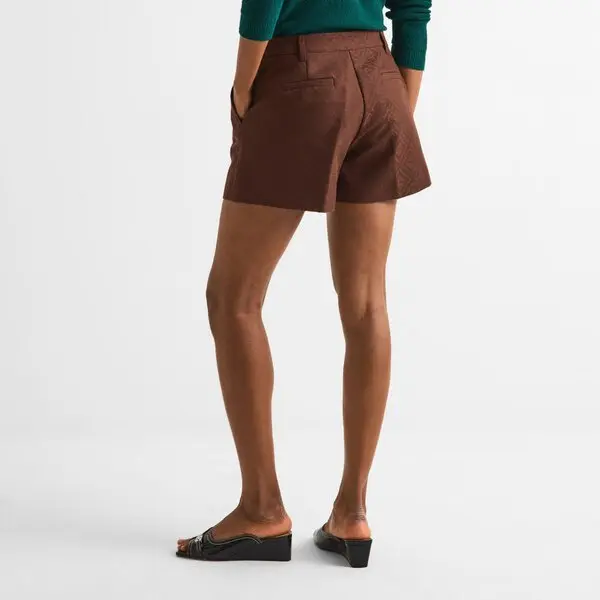 Casablanca Belt Loop Shorts With Geometric Pattern - Chocolate
