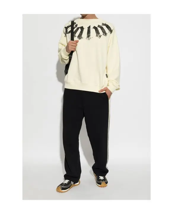 Palm Angels Long Sleeve Crewneck Sweatshirt With Graphic Print