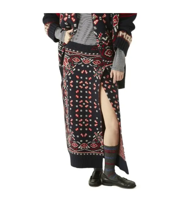 Giada Benincasa Fair Isle Knitted Skirt - Navy
