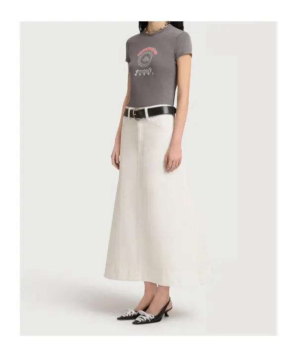 Marni Flared Denim Midi Skirt