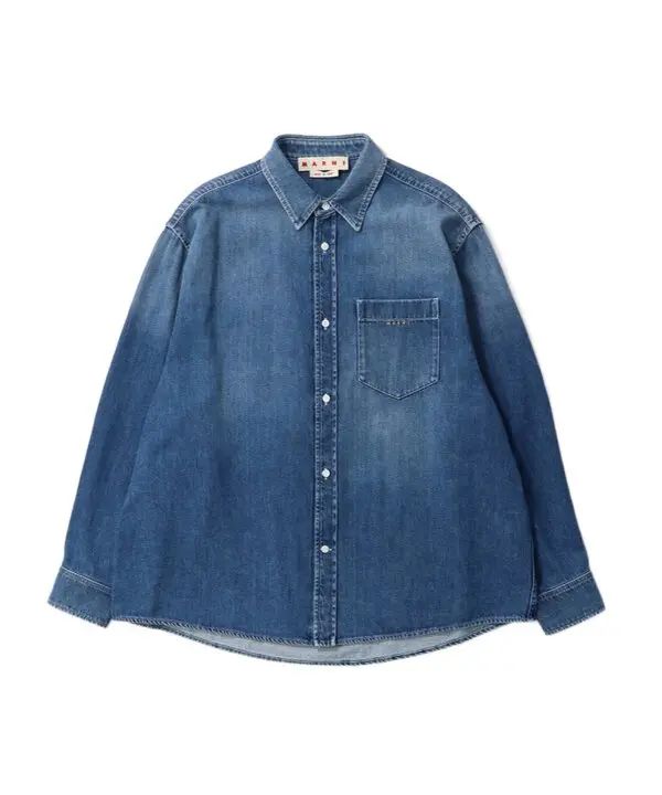 Marni Logo Embroidered Denim Shirt Jacket