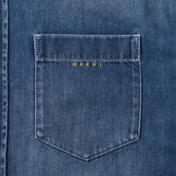 Marni Logo Embroidered Denim Shirt Jacket