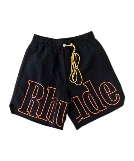 Rhude Logo Lettering Elastic Waist Shorts