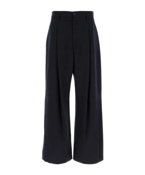 Giorgio Armani Wide-leg Pleated Trousers - Black