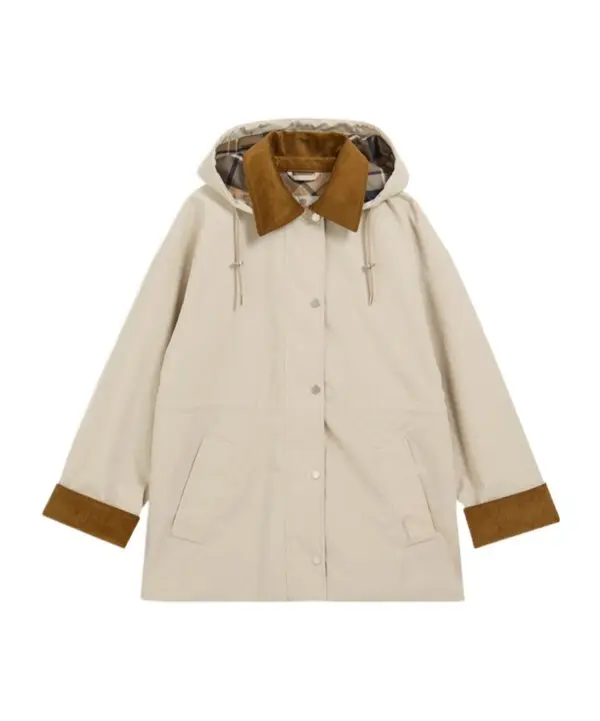 Barbour Waterproof Rain Jacket With Detachable Hood - Mist/birch
