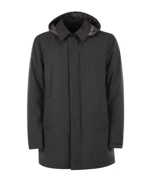 Herno Long Sleeve Down Jacket With Stand Collar - Grey