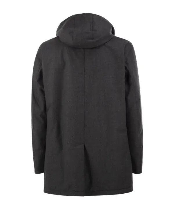 Herno Long Sleeve Down Jacket With Stand Collar - Grey