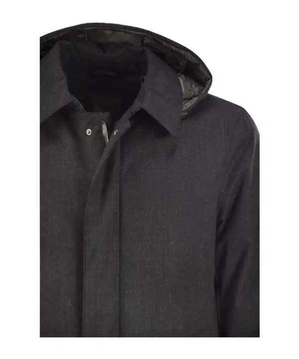 Herno Long Sleeve Down Jacket With Stand Collar - Grey