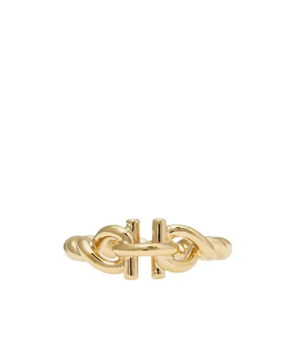 FERRAGAMO Chain Detail Ring In Gold Tone Metal