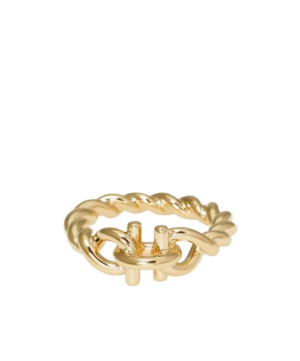 FERRAGAMO Chain Detail Ring In Gold Tone Metal