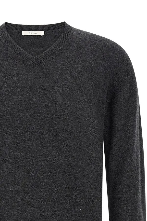 THE ROW Long Sleeve V-neck Top