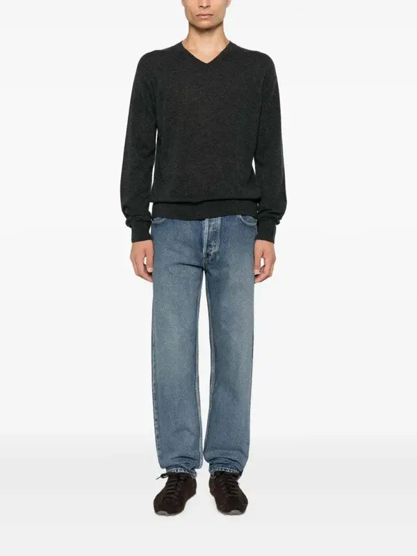 THE ROW Long Sleeve V-neck Top