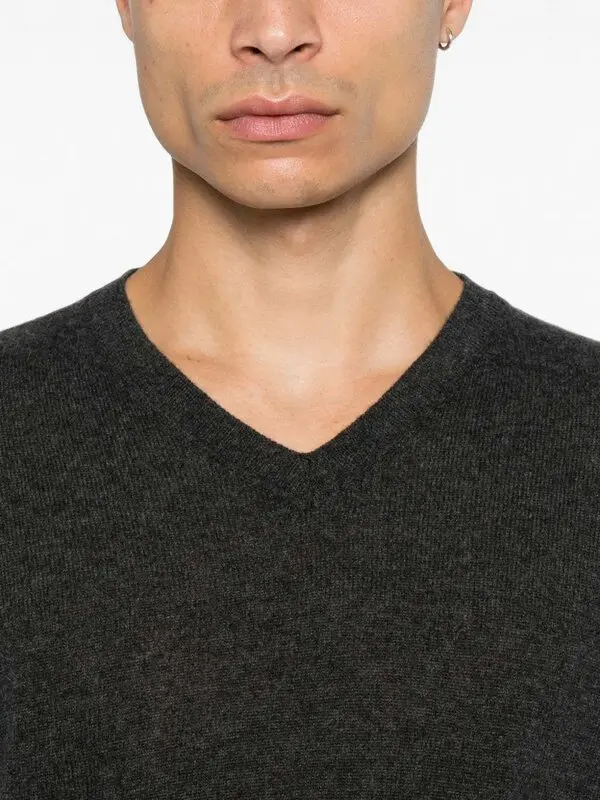 THE ROW Long Sleeve V-neck Top