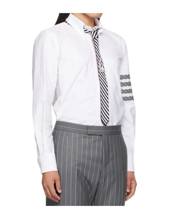 Thom Browne 4-bar Embroidered Shirt