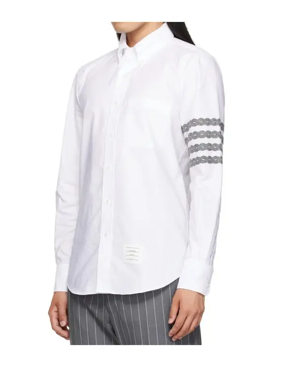 Thom Browne 4-bar Embroidered Shirt