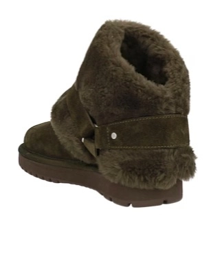 Burberry Suede Shearling Lined Ankle Boots