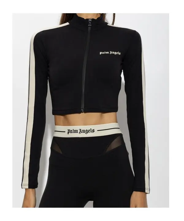 Palm Angels Cropped Zip-up Track Jacket