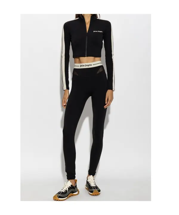 Palm Angels Cropped Zip-up Track Jacket