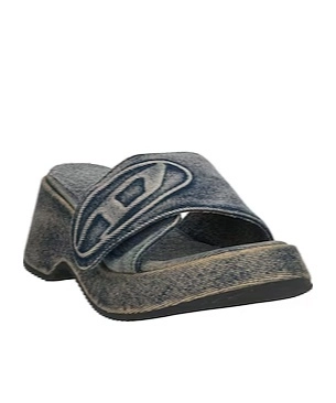 DIESEL® Denim Platform Slides
