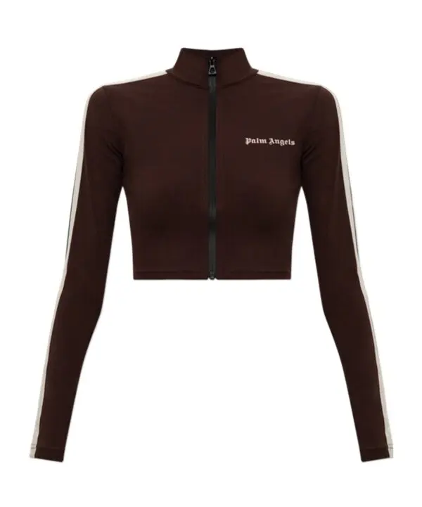 Palm Angels Cropped Zip-up Sweatshirt