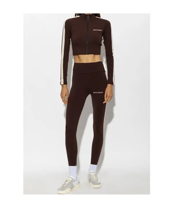 Palm Angels Cropped Zip-up Sweatshirt