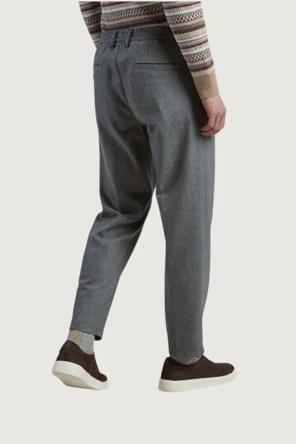 Eleventy Straight-leg Drawstring Trousers - Gray